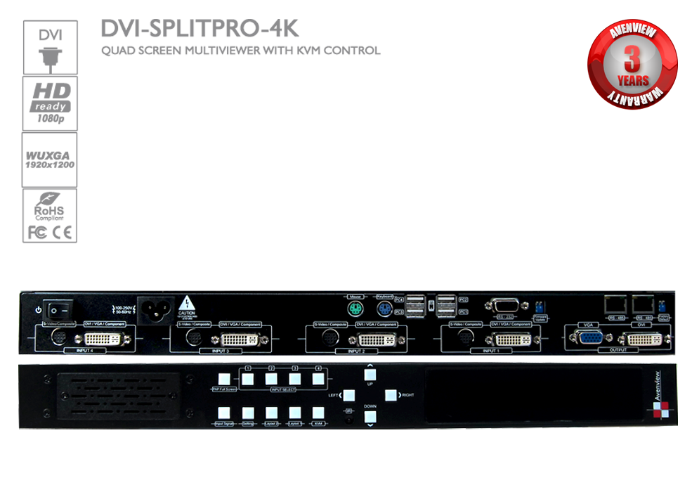 Advanced Quad Screen Video Processor with IR, Keyboard and Mouse ...